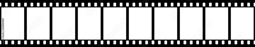 Black and white camera film template. The rounded corners of the frame ...
