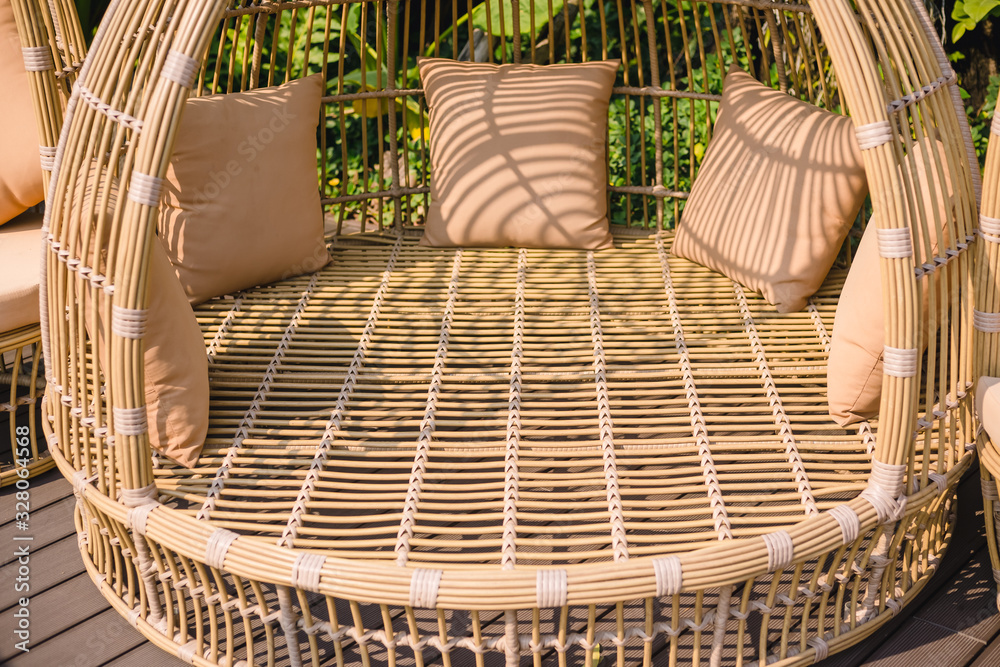 Comfort rattan chair nest for tourism Stock Photo | Adobe Stock