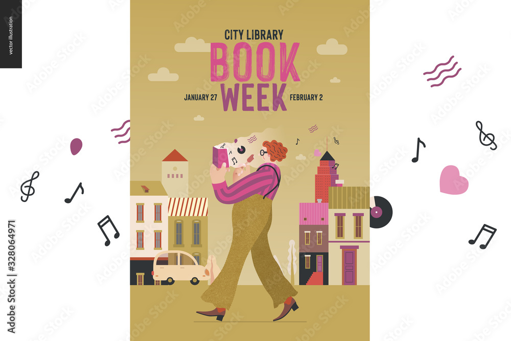 World Book Day poster template -book week events. Modern flat vector ...