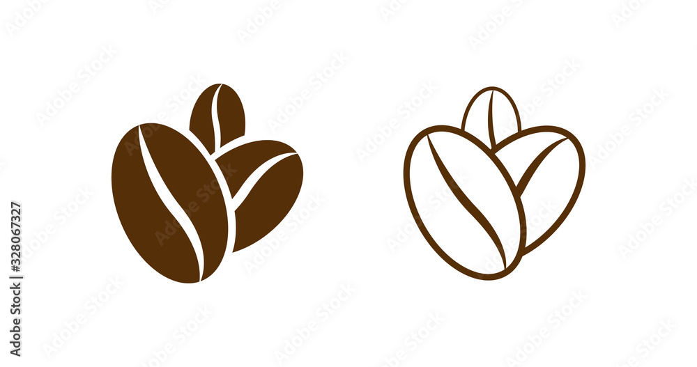 Flat coffee beans vector design. Caffeine sign. Stock Vector | Adobe Stock