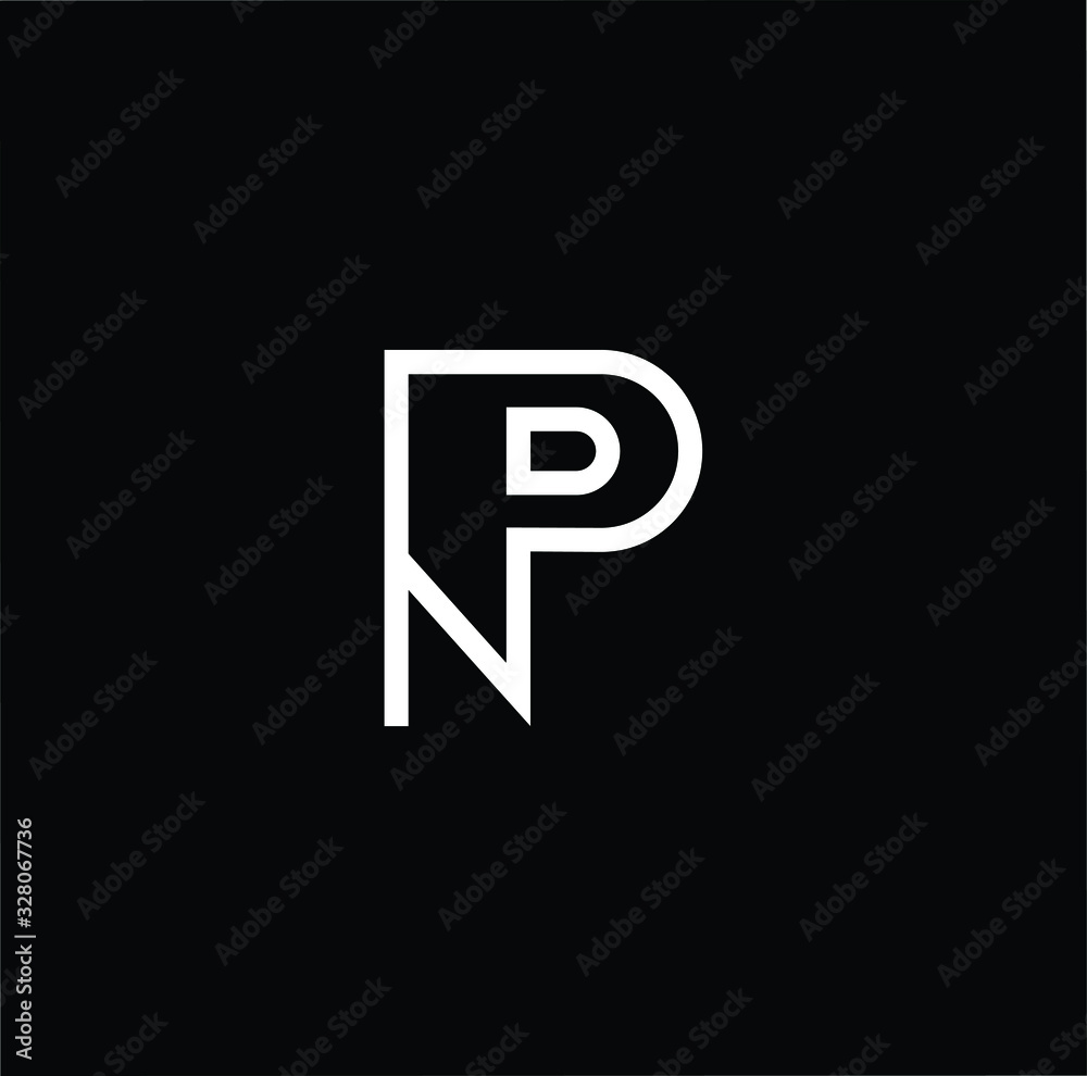Initial based modern and minimal Logo. PN NP letter trendy fonts ...