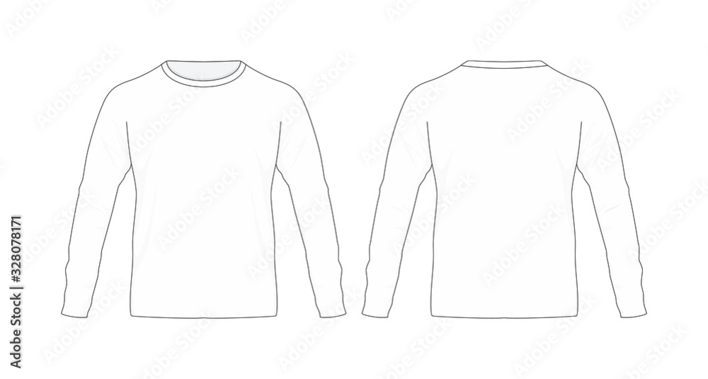 T-shirt template/mockup long sleeve for designs in vector format ...