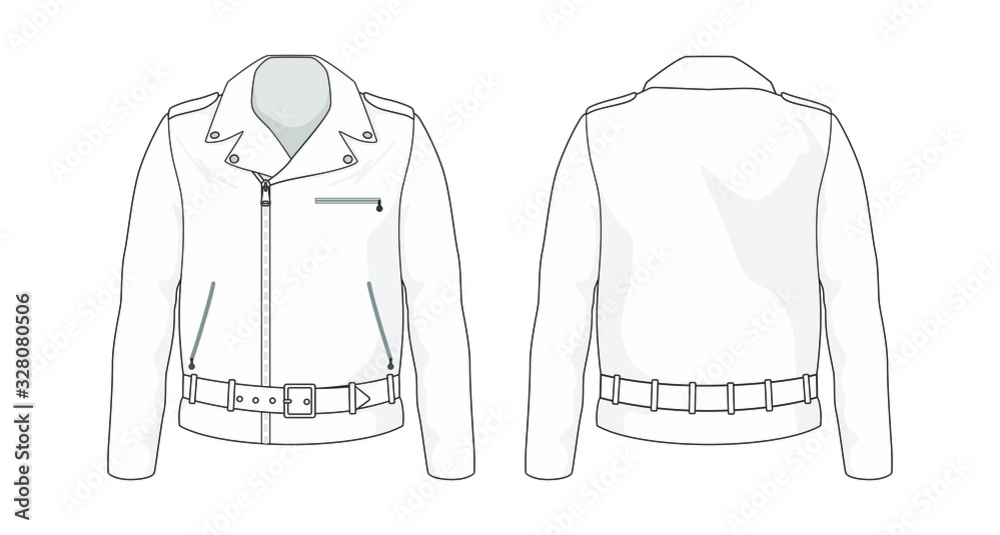 Leather Jacket template/mockup for designs in vector format. Colors and ...