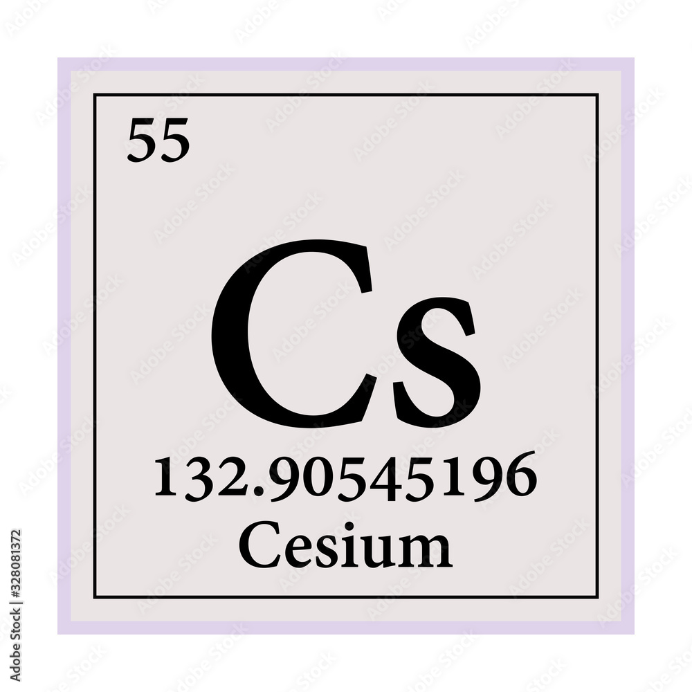Cesium Periodic Table of the Elements Vector illustration eps 10. Stock ...