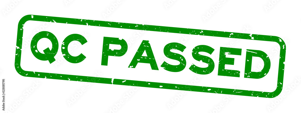 Grunge green qc (abbreviation of quality control) passed word square ...