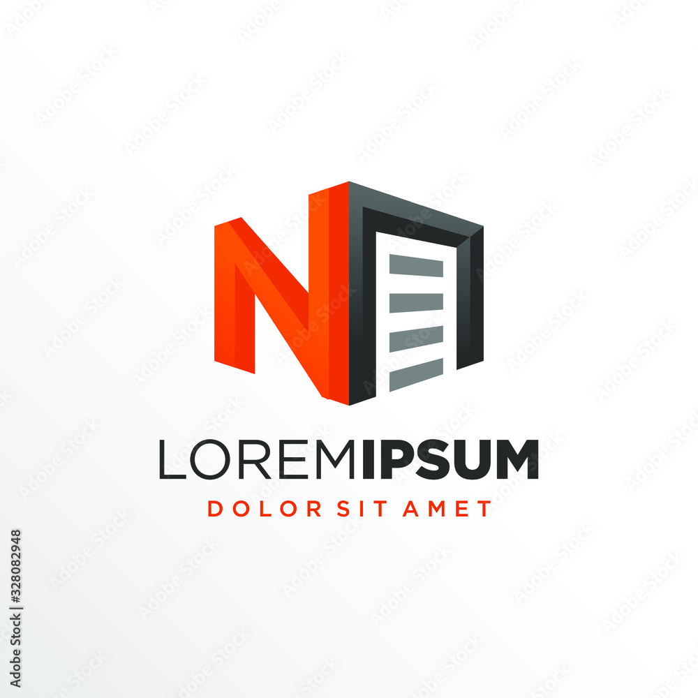 Initial Letter B Garage Door Logo Design Stock Vector | Adobe Stock