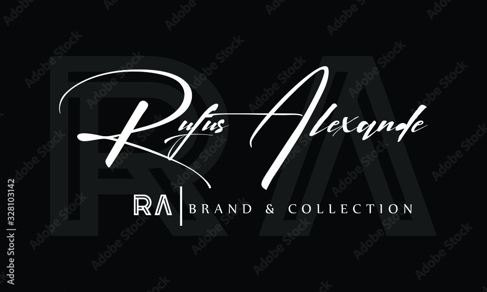 logo of r and a in signature shape Stock Vector | Adobe Stock