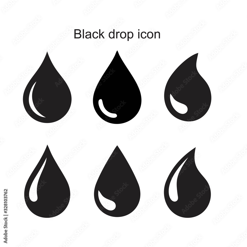 Black drop icon template black color editable. Black drop icon symbol ...
