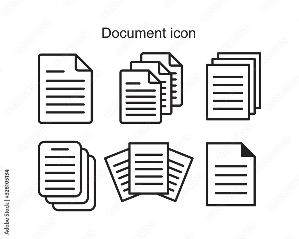 Document icon template black color editable. Document icon symbol Flat ...