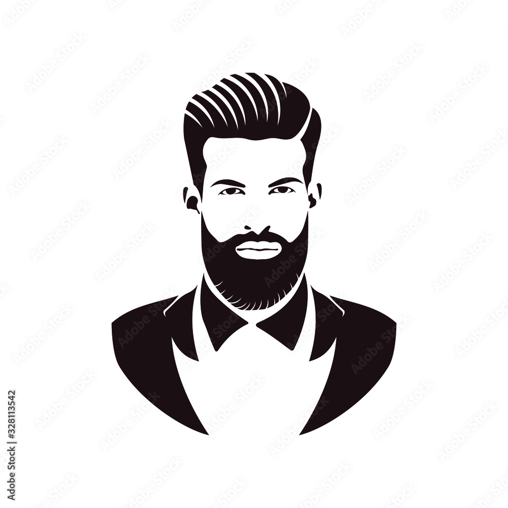 Gentleman logo design. Awesome our combination man & beard logo. A ...