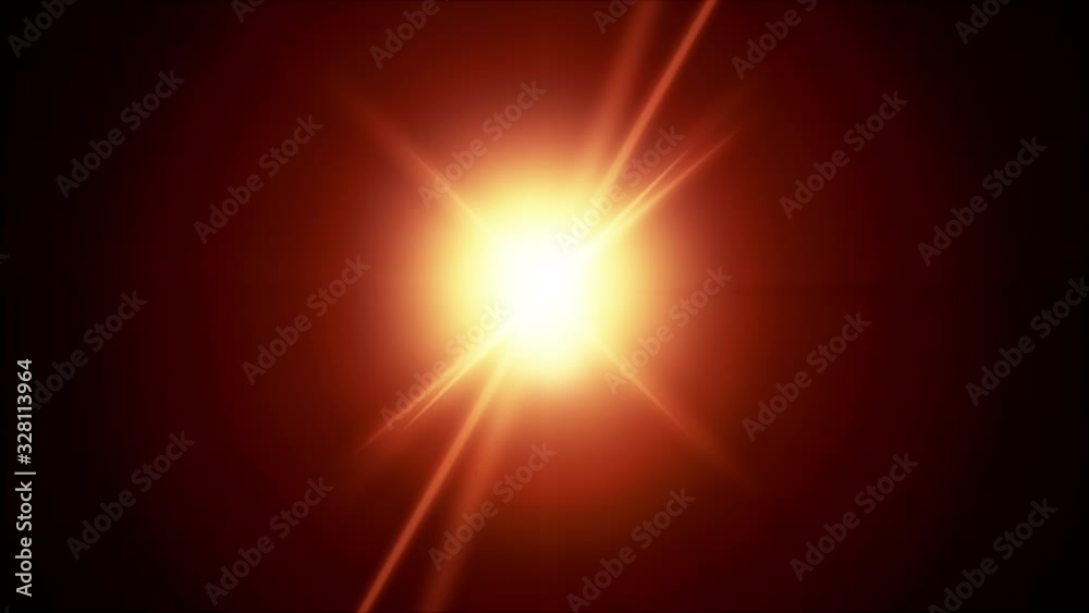 Optical lens flare effect bright orange light appearing on the left and ...