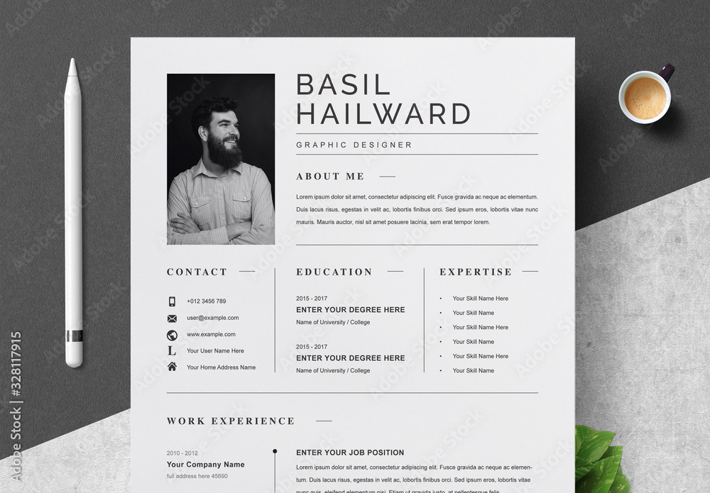 Modern Resume Layouts Stock Template | Adobe Stock