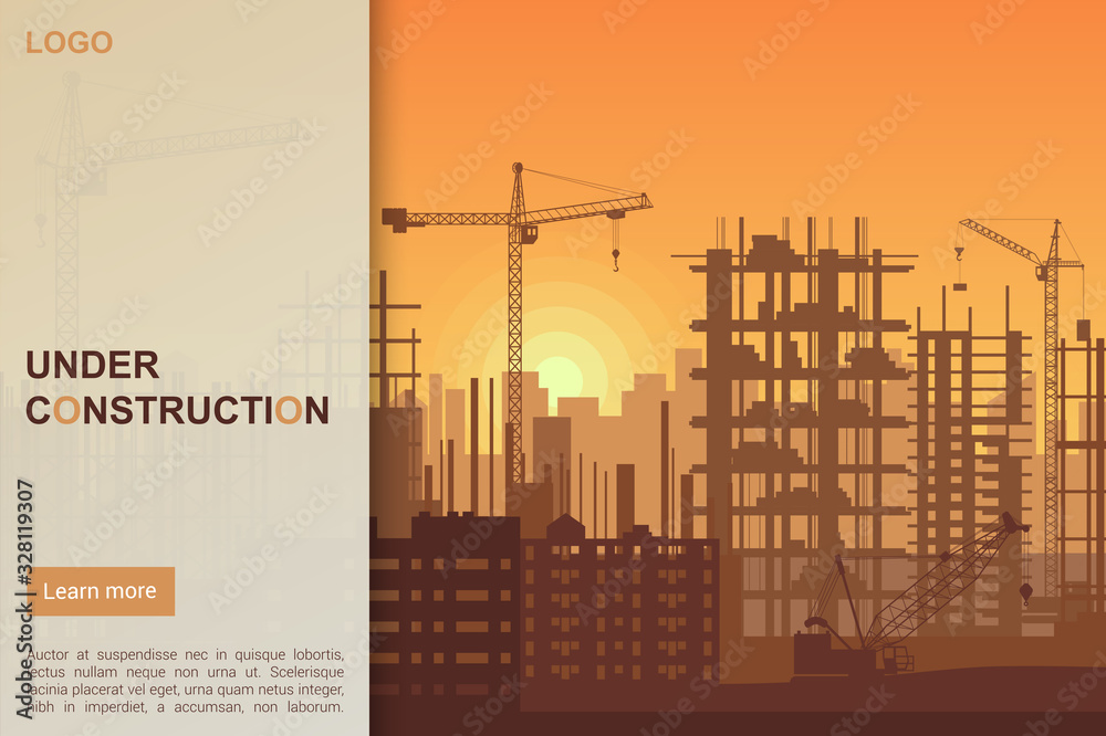 Building under Construction site design, Building construction prosess ...