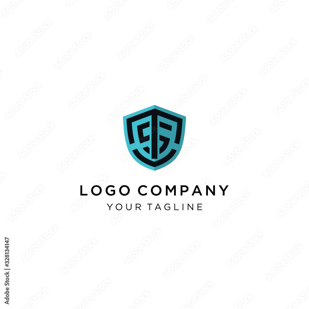 Letter T S Shield security logo design vector. Security guard symbol ...