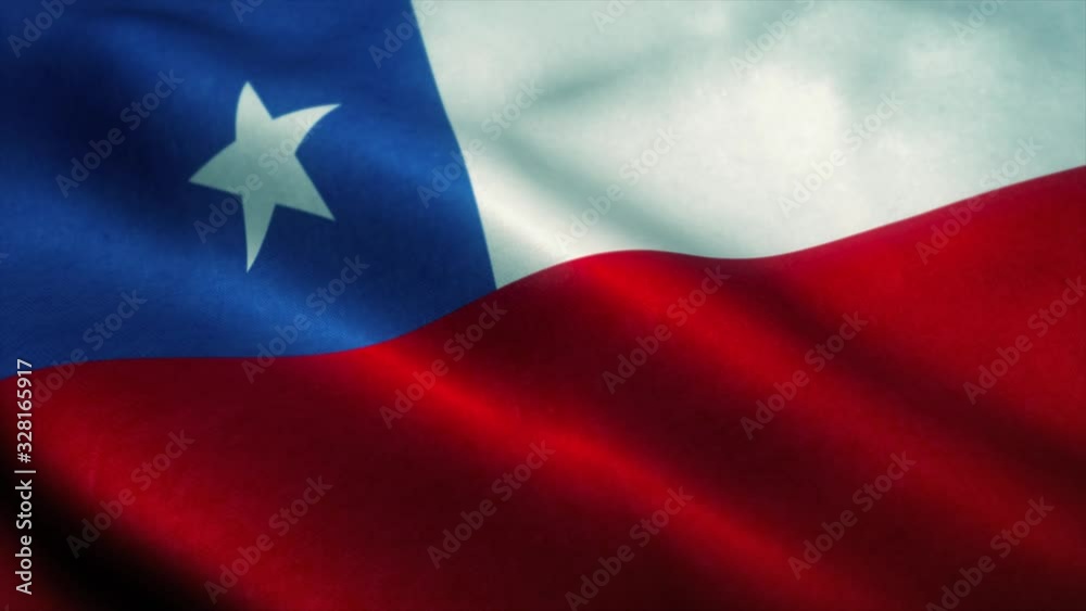 Chile flag waving in the wind. National flag of Chile. Sign of Chile ...
