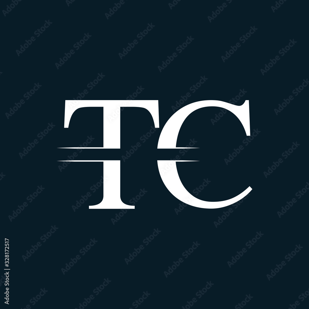 Initial Letter TC Logo Design Vector Template. Linked Typography TC ...