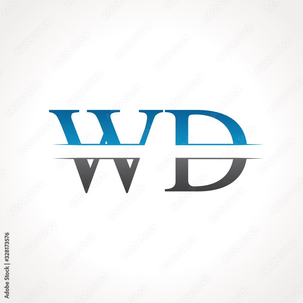 Initial WD Letter Linked Logo. Creative Letter WD Logo Design Vector ...