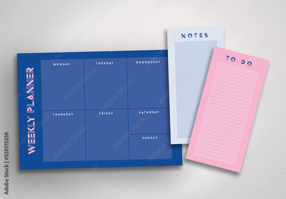 Colorful Planner Layout Stock Template | Adobe Stock