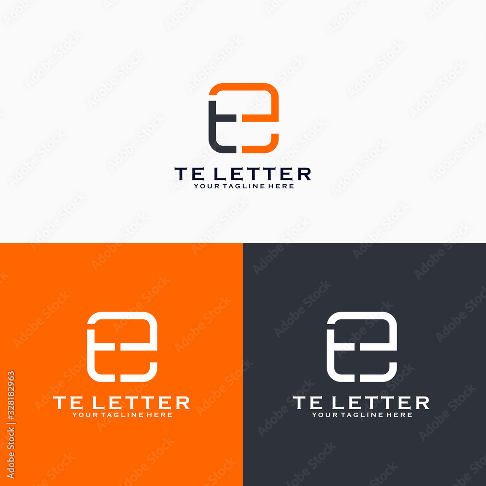 T and E letter Monogram logo template design emblem vector illustration ...