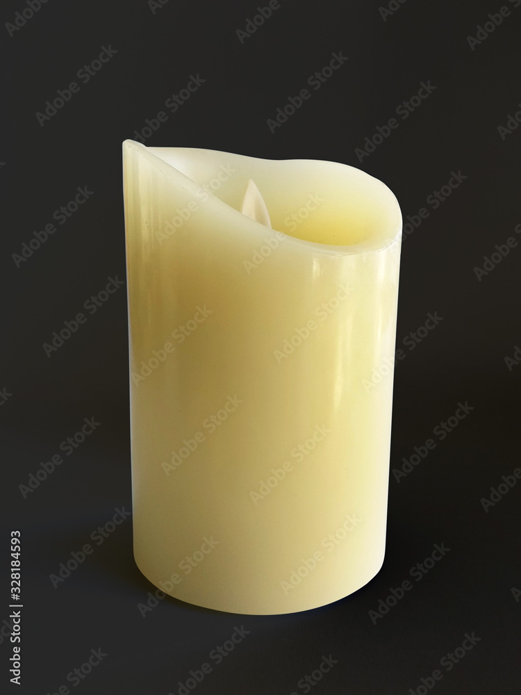 Beautiful and realistic natural color candle front view isolated on ...