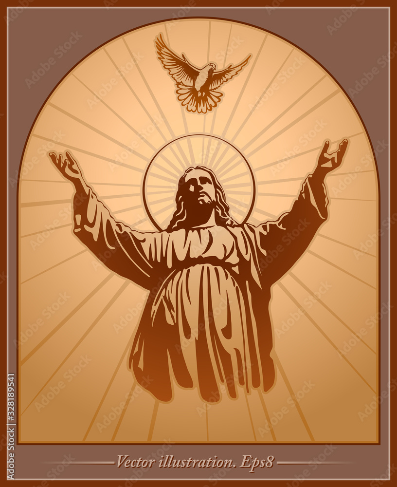 Jesus Christ, holy Spirit, blessing, Christianity, vector Stock Vector ...