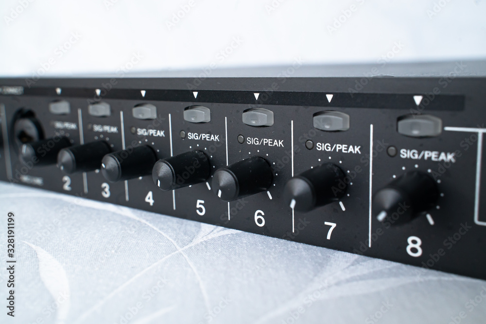 ZURICH, SWITZERLAND - MARCH 4, 2020: The front panel of an audio ...