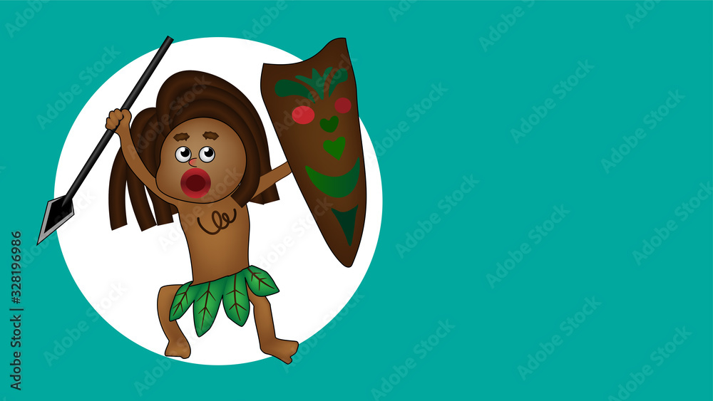 The cartoon illustration picture of a jungle boy. ( vector ) Stock ...