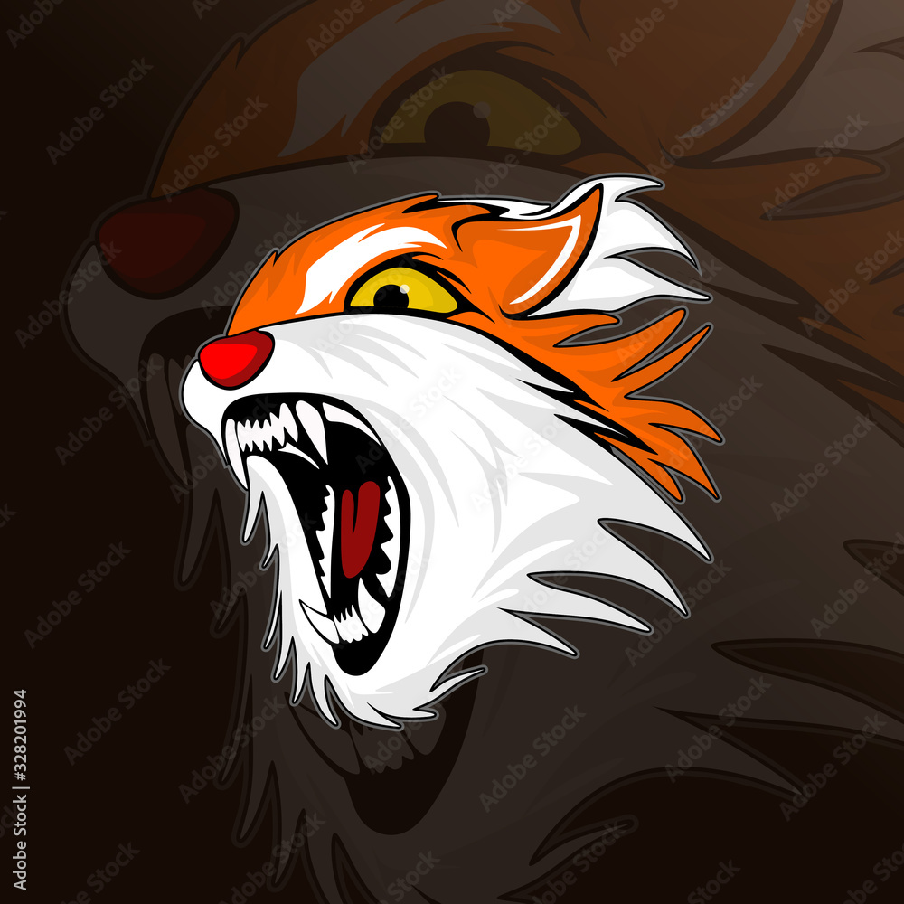 tiger mascot logo design vector Stock Vector | Adobe Stock
