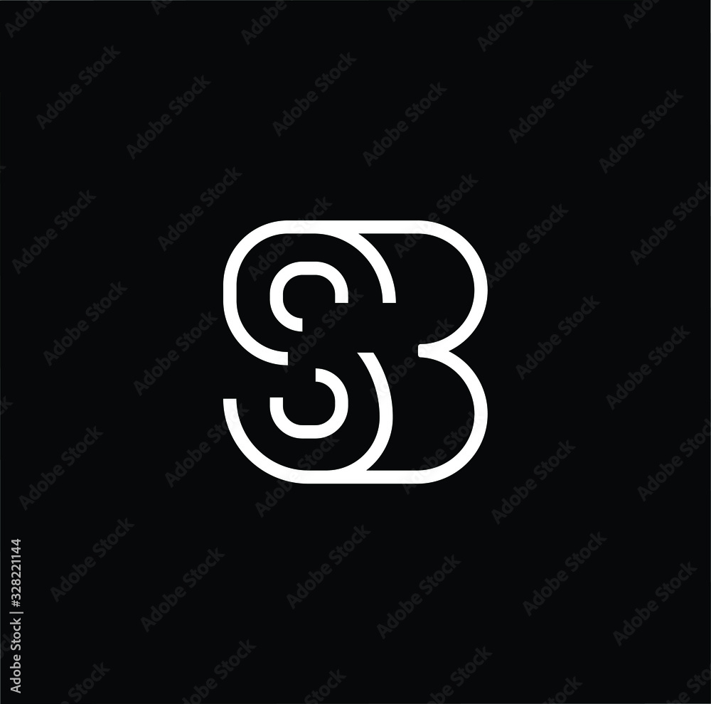 Initial based modern and minimal Logo. SB BS letter trendy fonts ...