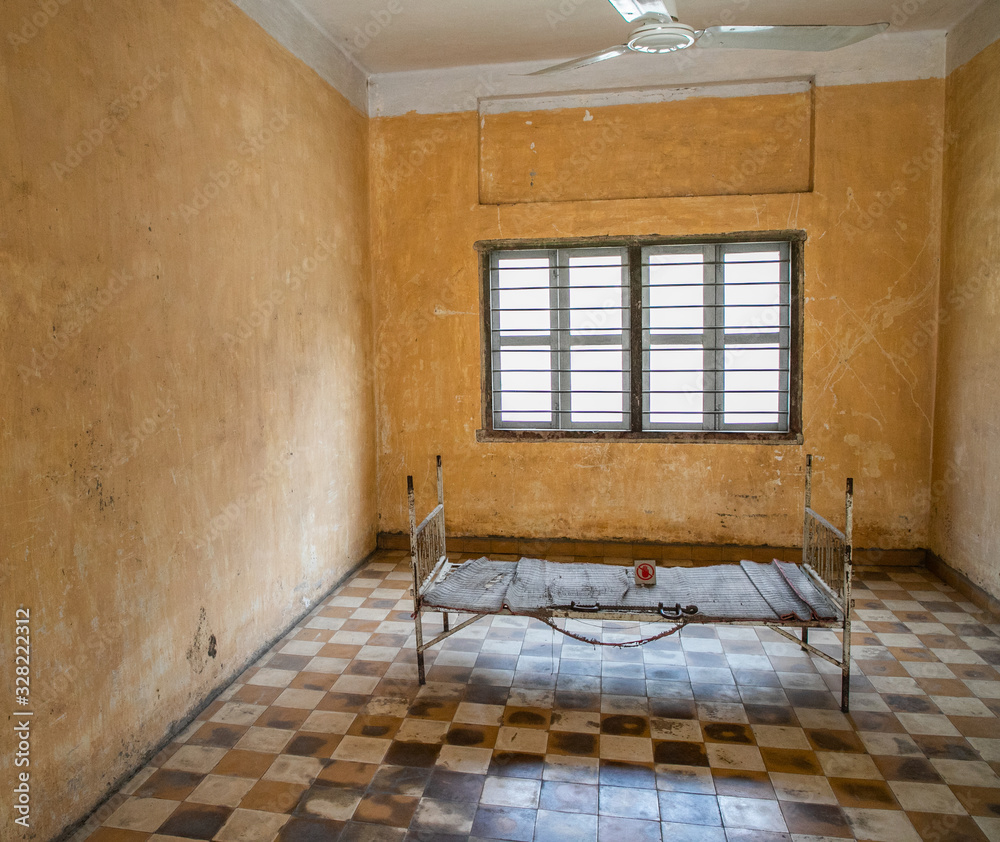 torture rooms of Tuol Sleng Genocide Museum, Phnom Penh, Cambodia Stock ...