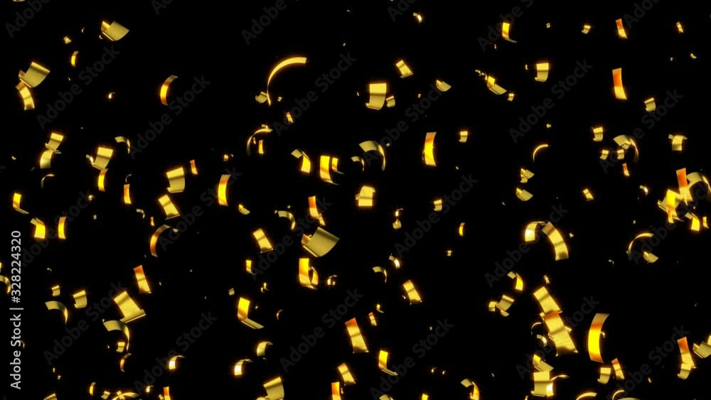 Golden confetti falling down. Gold Confetti Falling Background 4k ...