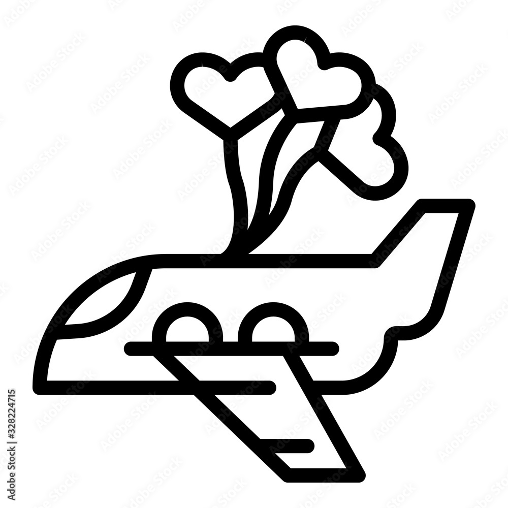 Wedding ceremony plane icon. Outline wedding ceremony plane vector icon ...