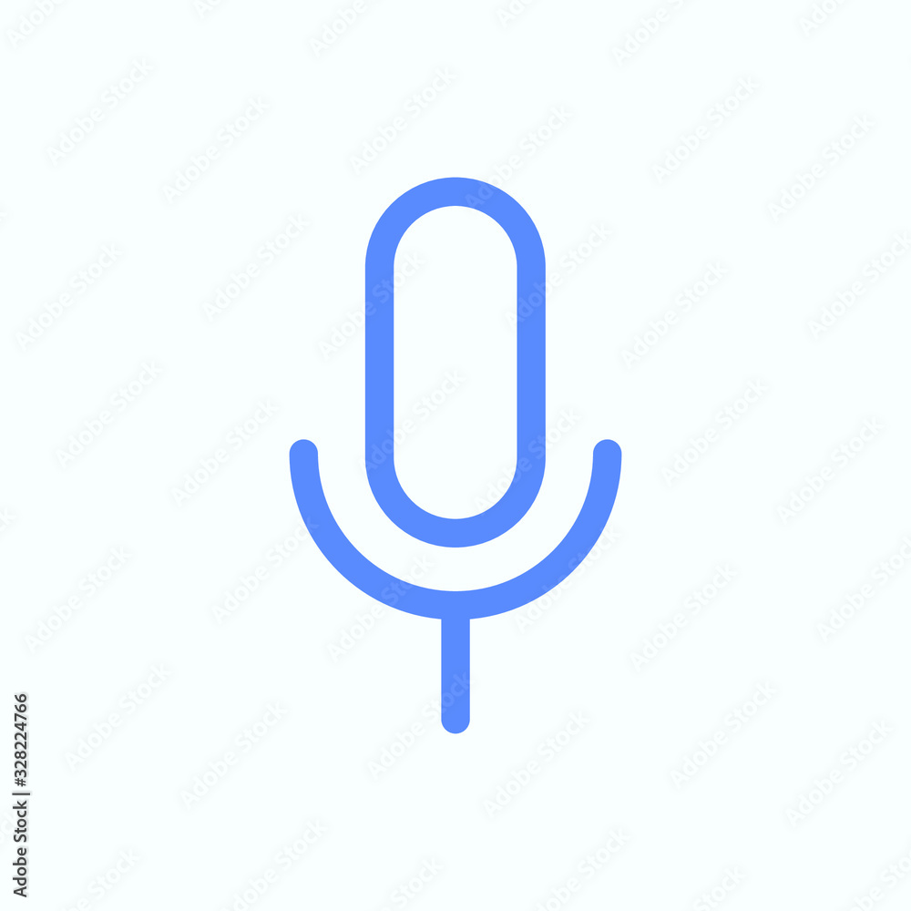 Voice search icon for the e-commerce website. Rounded and thin icon of ...