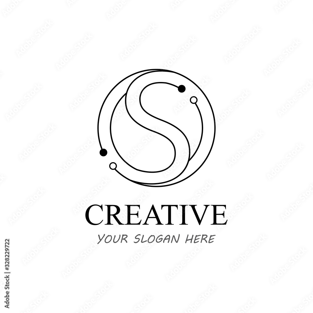 Letter S Logo Icon Design With Circuit Shape. Initial S logo design ...