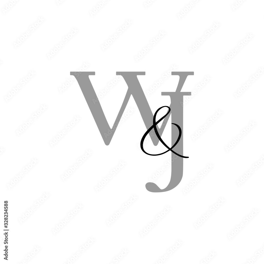 WJ Letter Logo Design Vector Typography Stock Vector | Adobe Stock