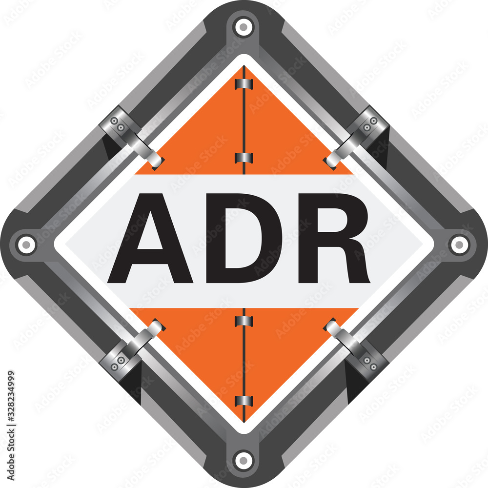 Adr sign. Marking of transport and transported goods with signs for the ...