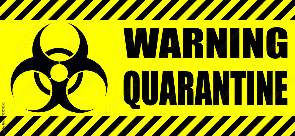 yellow biohazard sign and quarantine zones on transparent background ...