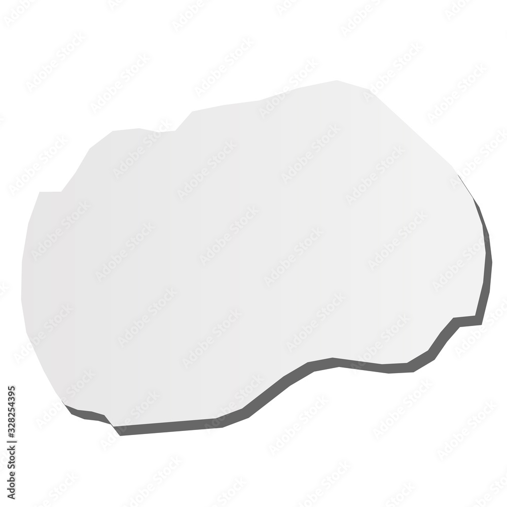 Macedonia - grey 3d-like silhouette map of country area with dropped ...