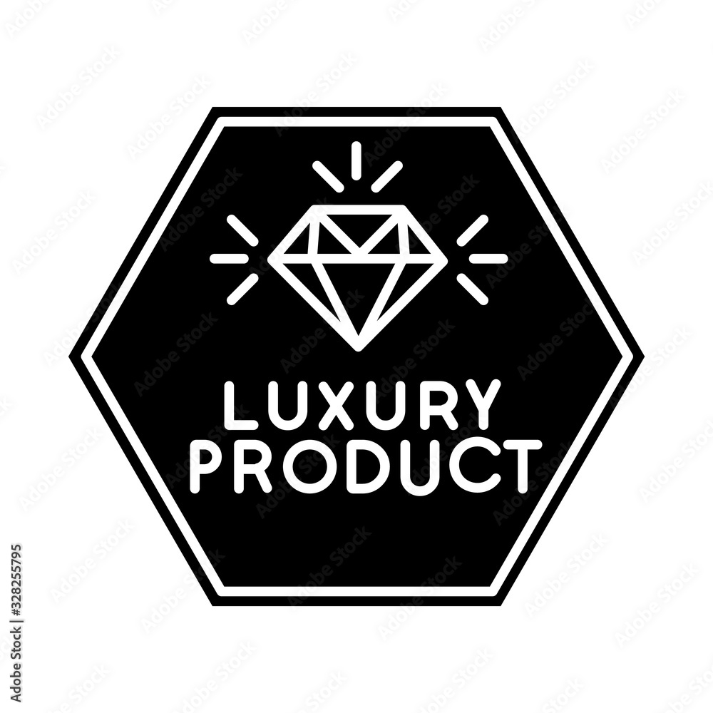 Luxury product black glyph icon. High class jewellery, expensive ...
