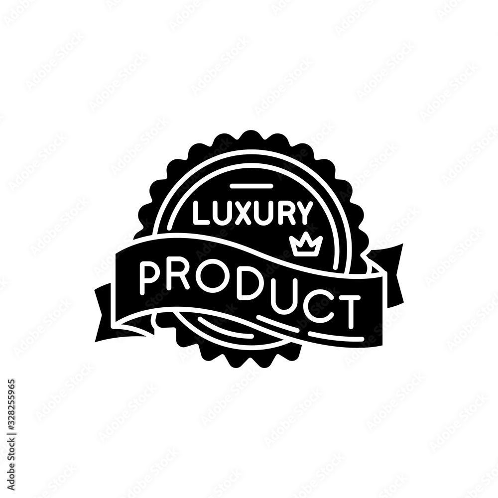 Luxury product black glyph icon. Brand equity, superior status ...
