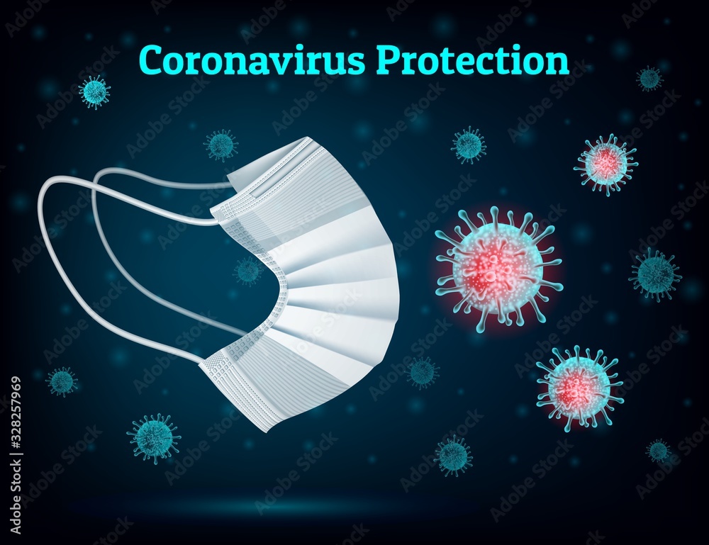 Medical mask to protect people from viruses, coronavirus and polluted ...