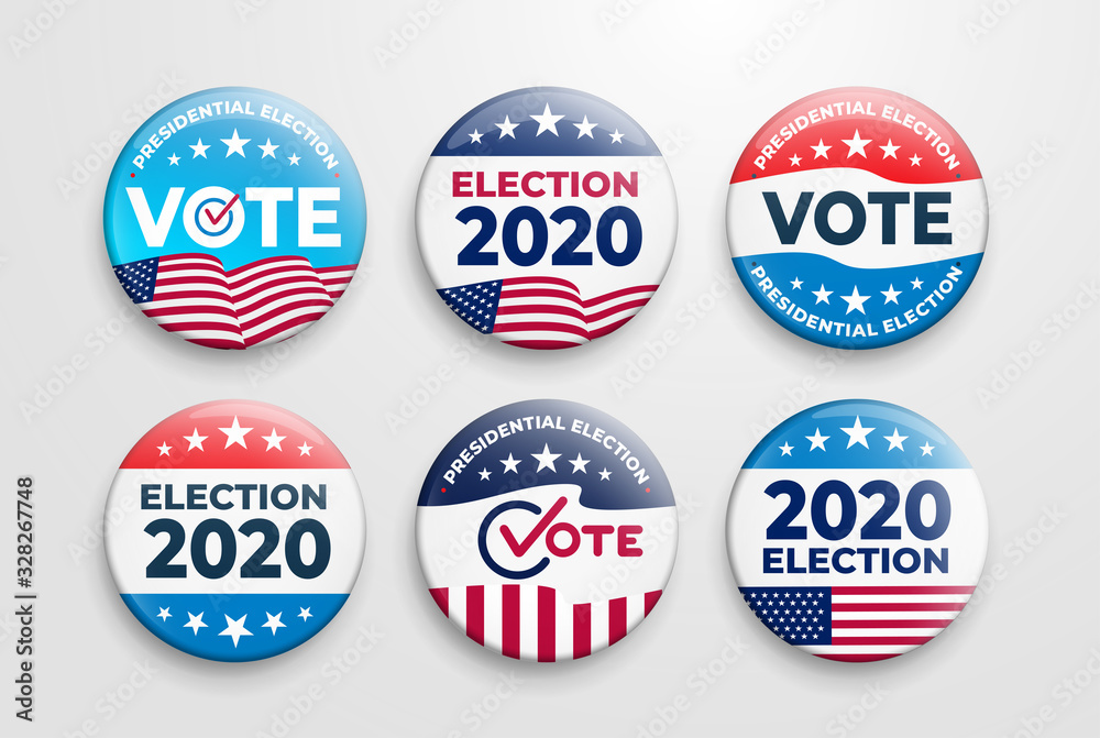 Set of 2020 United States of America presidential election button ...