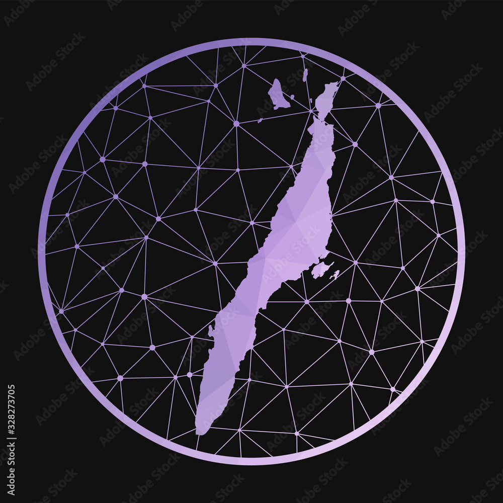 Cebu icon. Vector polygonal map of the island. Cebu icon in geometric ...