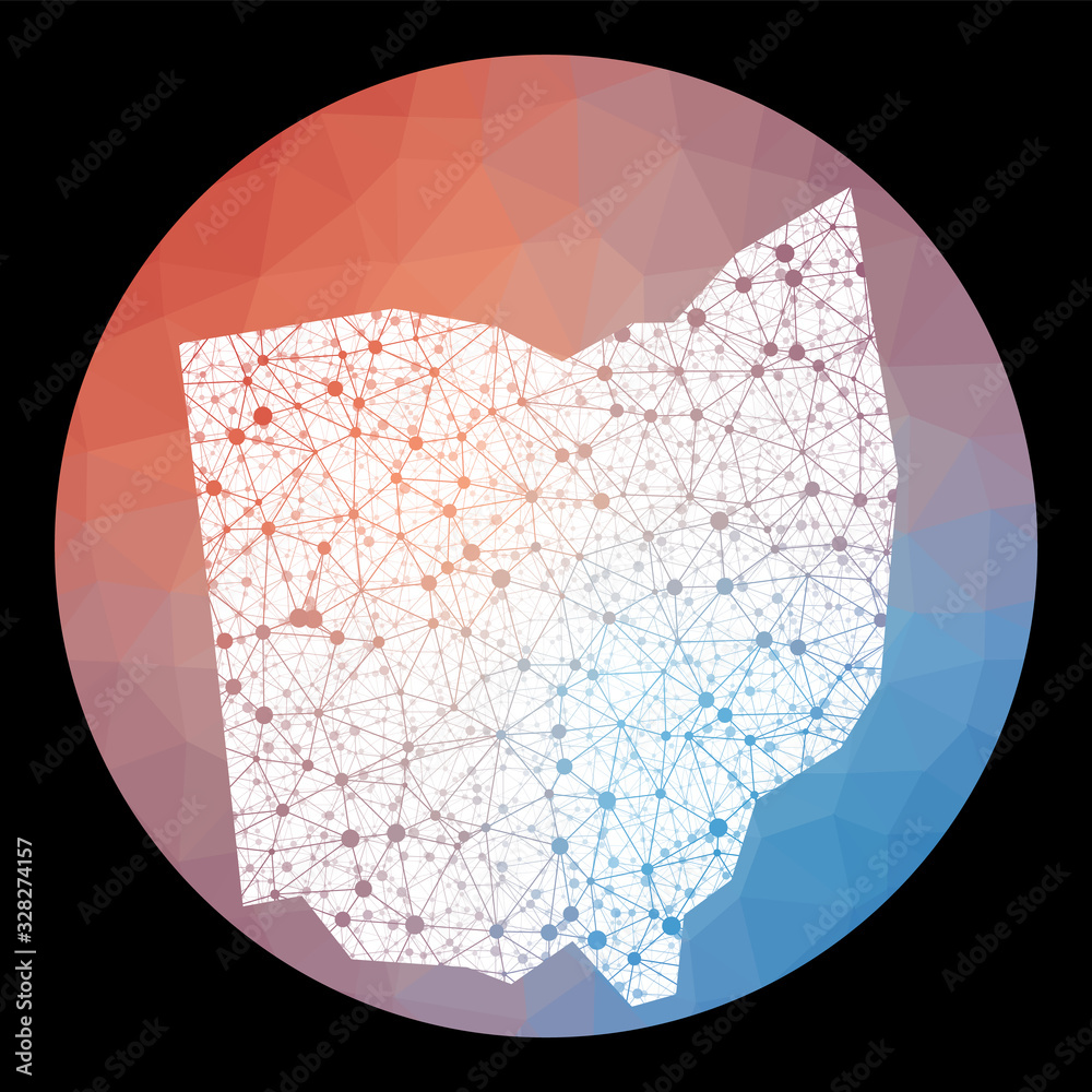 Vecteur Stock Vector network Ohio map. Map of the us state with low ...
