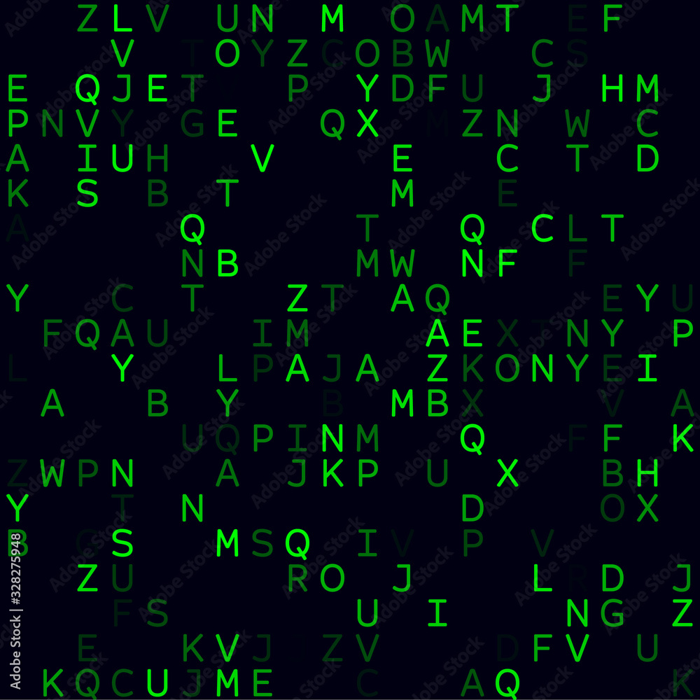 Matrix background. Green sparse alphabetical background. Small sized ...