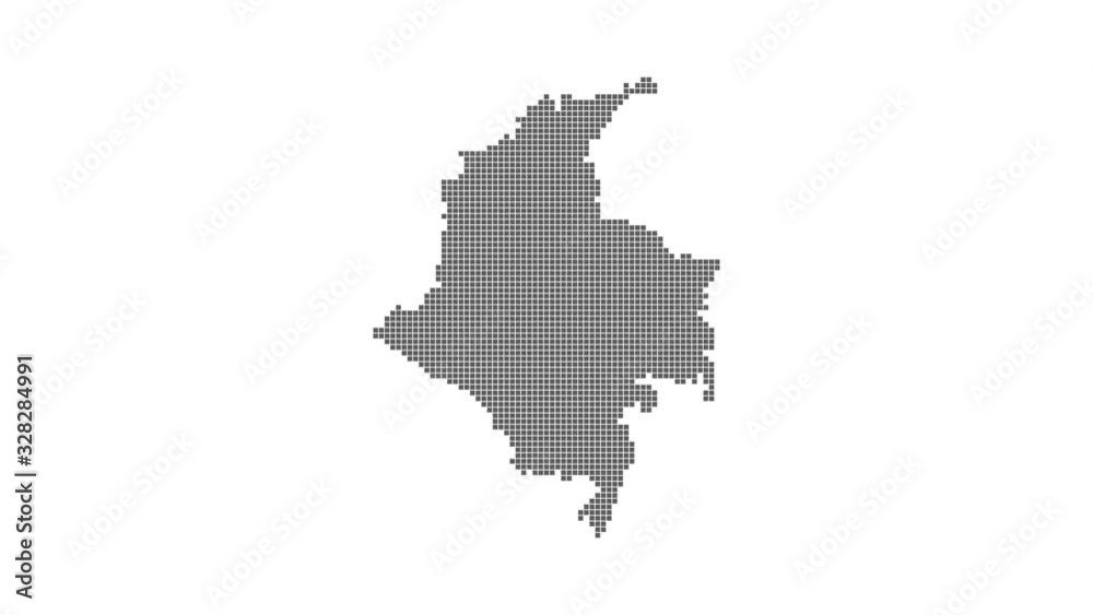 Colombia Dotted Map Networking Dot Motion Graphic 4K. The appearance ...