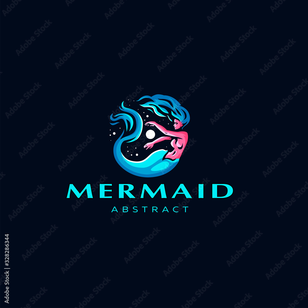 Mermaid. Woman with a fish tail. Stock Vector | Adobe Stock