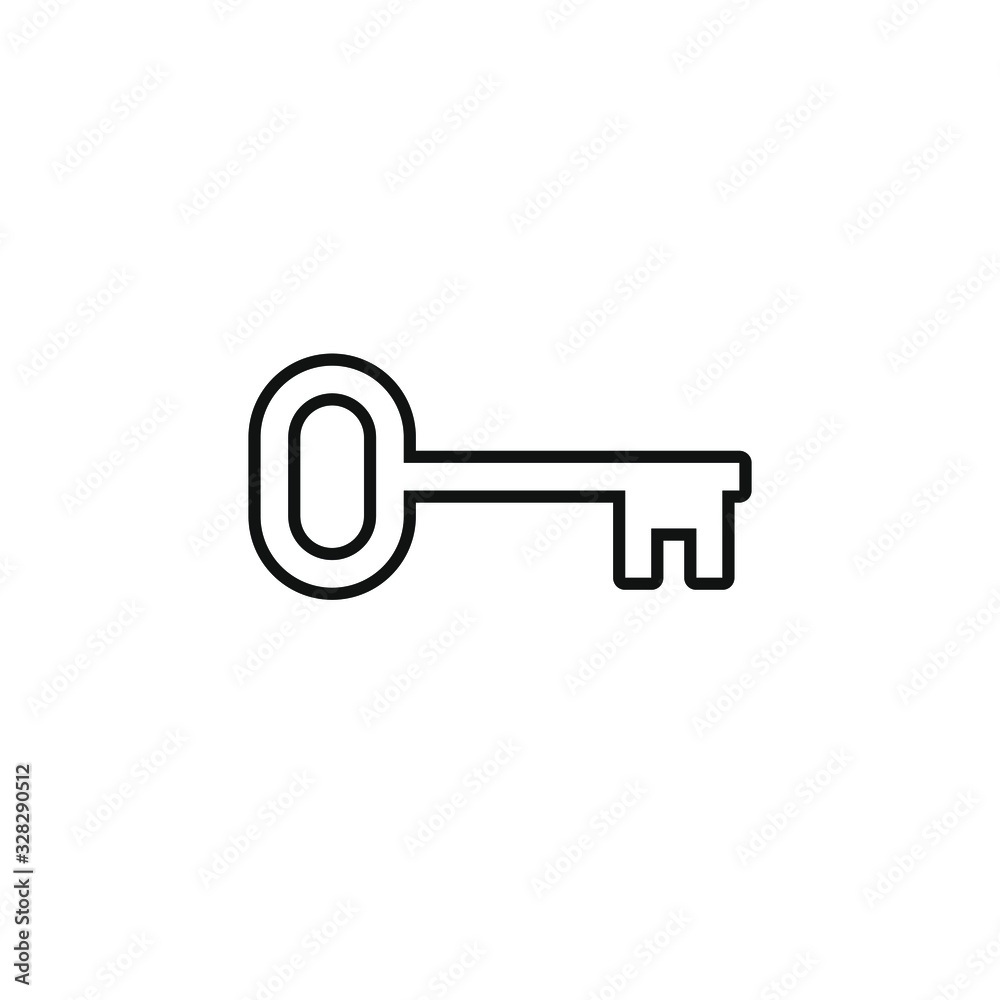 Key icon symbol. Security access logo. Simple flat outline shape safety ...