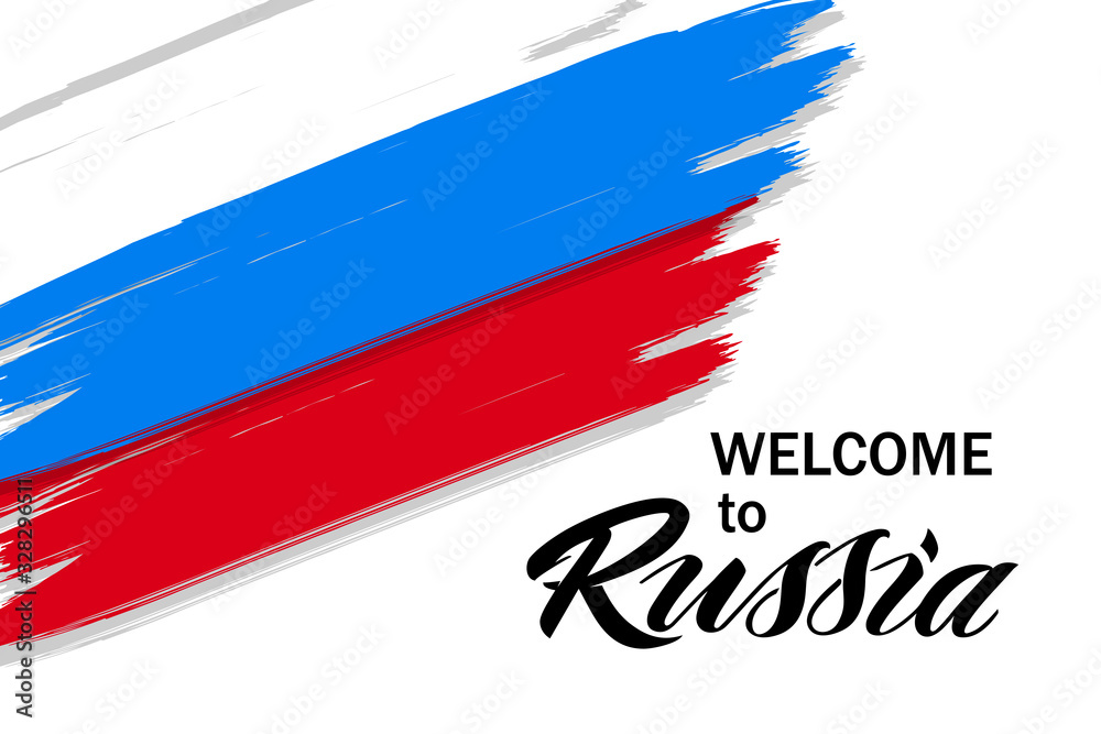 Russia handwritten lettering. Russia typography vector design for ...