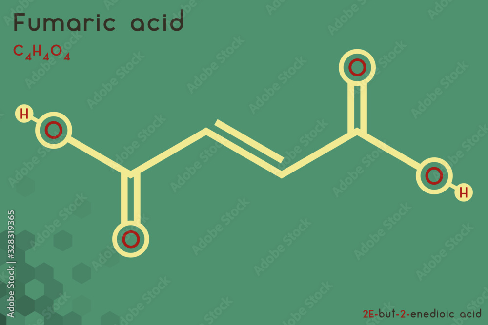 Large and detailed infographic of the molecule of Fumaric acid Stock ...